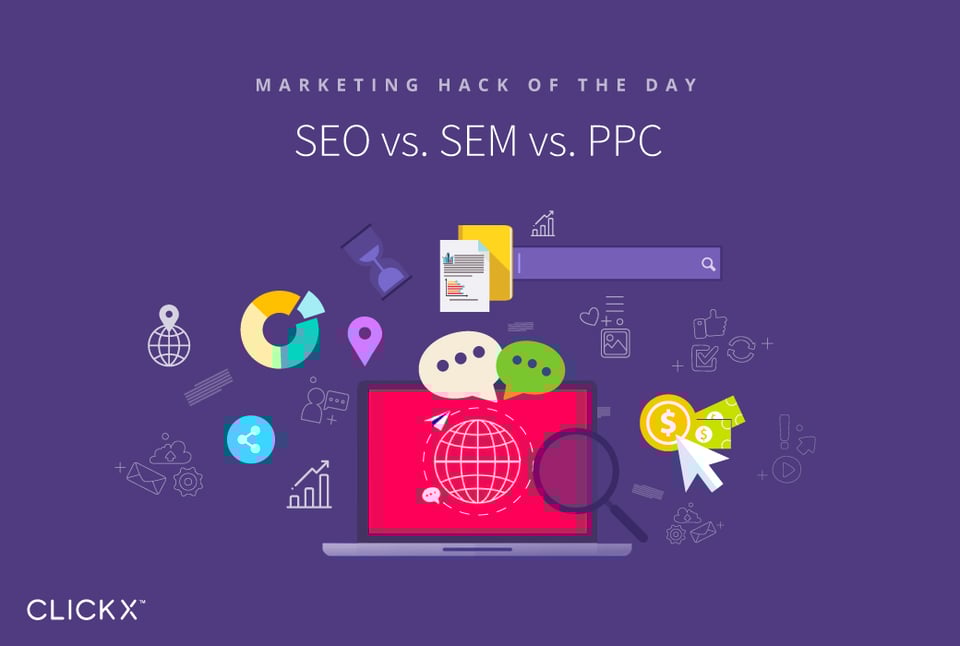 SEO vs. SEM vs. PPC - Clickx SEO vs. SEM vs. PPC - Clickx